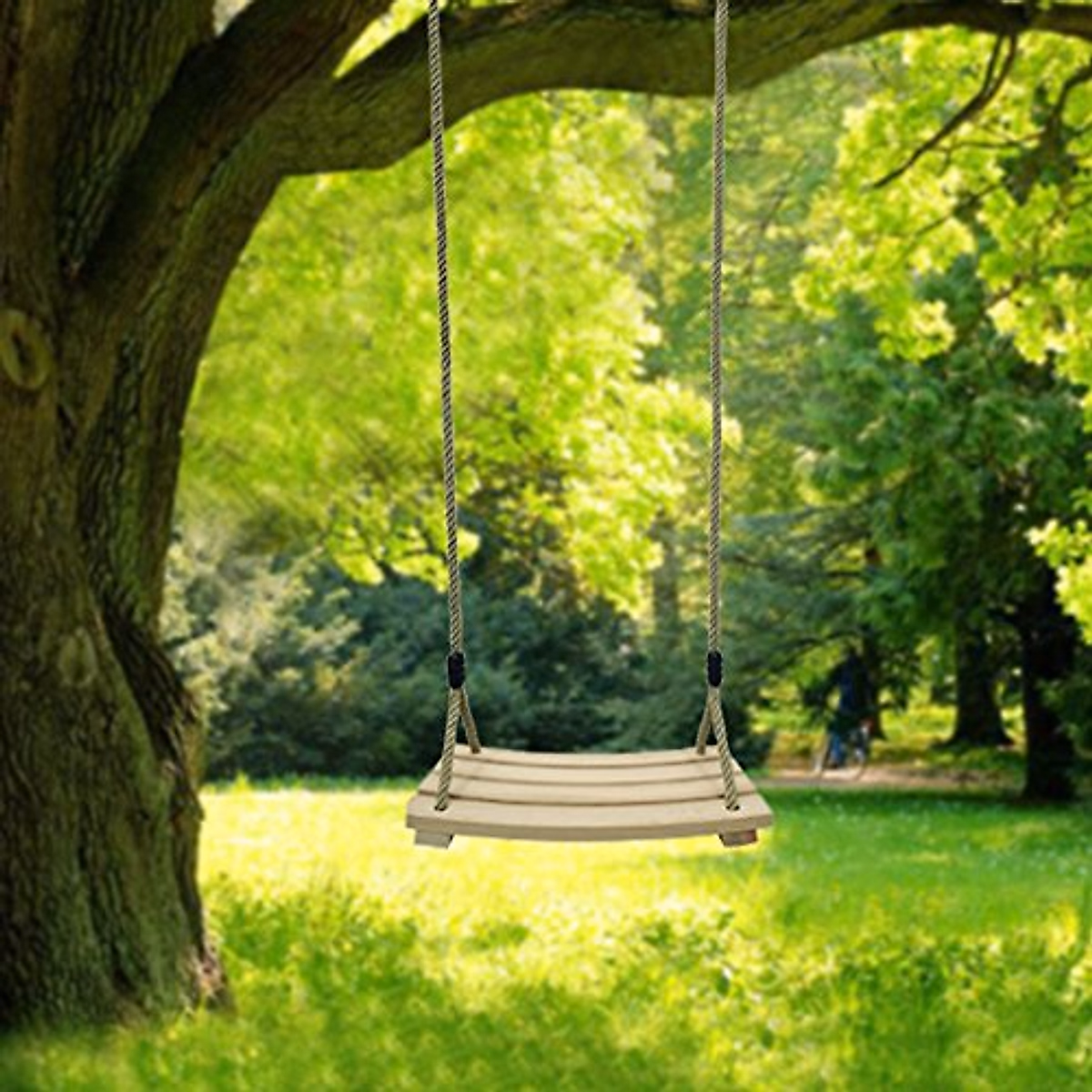 JOXJOZ Outdoor Indoor Curved Wooden Swing Chair Tree for Children Adults