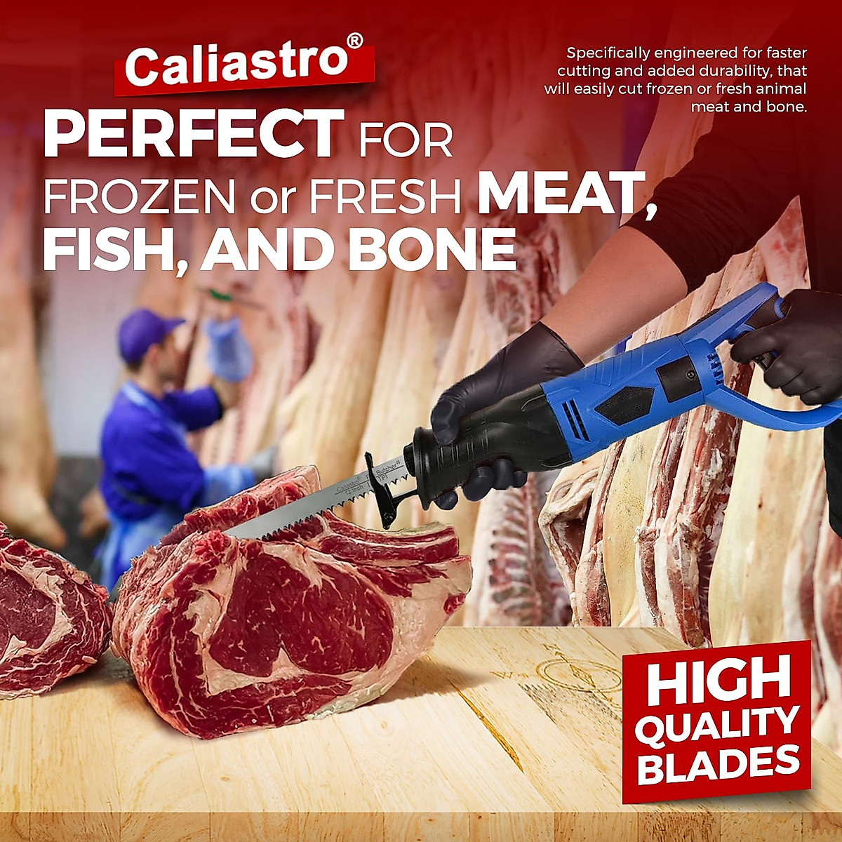 12-Inch Stainless Steel Frozen Meat Bone Cutting Saw Blades for Reciprocating and Sawzall Saws - 5 Pack - Caliastro