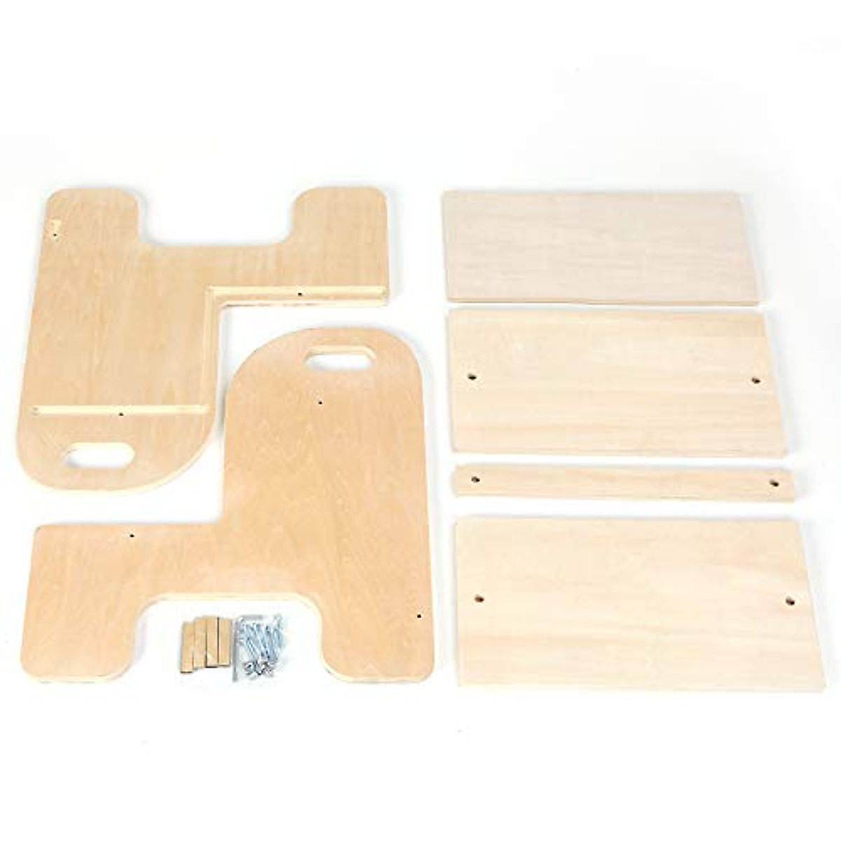 GEMEM Wooden Toddler Step Stool for Kids, Two Step Wooden Toddler Step Stool with Handles and Bonus Non-Slip Pads, Safety Children's Stool Use for Kitchen, Bathroom & Potty Training Dual Height