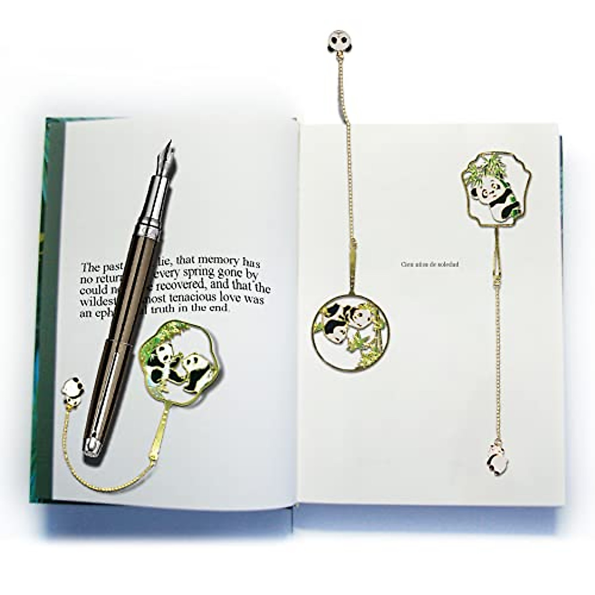 5 Pack Bookmarks Metal Cute Panda Hollow Bookmark with Tassel Gift Set for Teens Children Students Kids Book Lovers