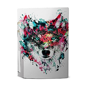 Head Case Designs Officially Licensed Riza Peker Wolf Art Mix Vinyl Faceplate Sticker Gaming Skin Case Cover Compatible with Sony Playstation 5 PS5 Disc Edition Console & DualSense Controller