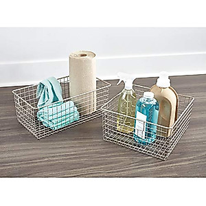iDesign Classico Wire Storage Basket, Satin Silver, 16 x 9 x 6 Inch, 1 Piece