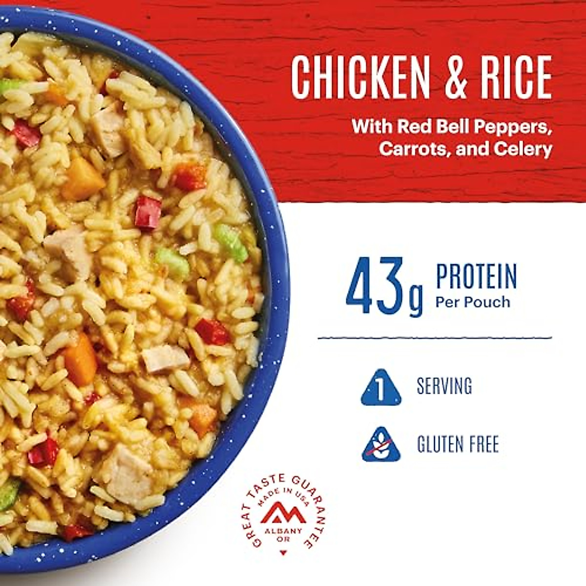 Mountain House Chicken & Rice Pro-Pak | Freeze Dried Backpacking & Camping Food | 1 Serving | Gluten-Free