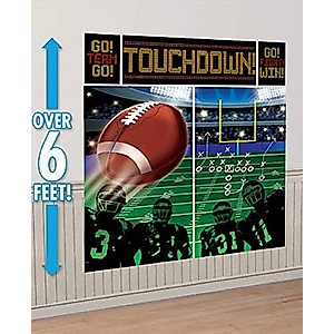 Football Decorations Backdrop Hanging Swirls and Table Cover for Birthdays Game Days Tailgating Party Supplies