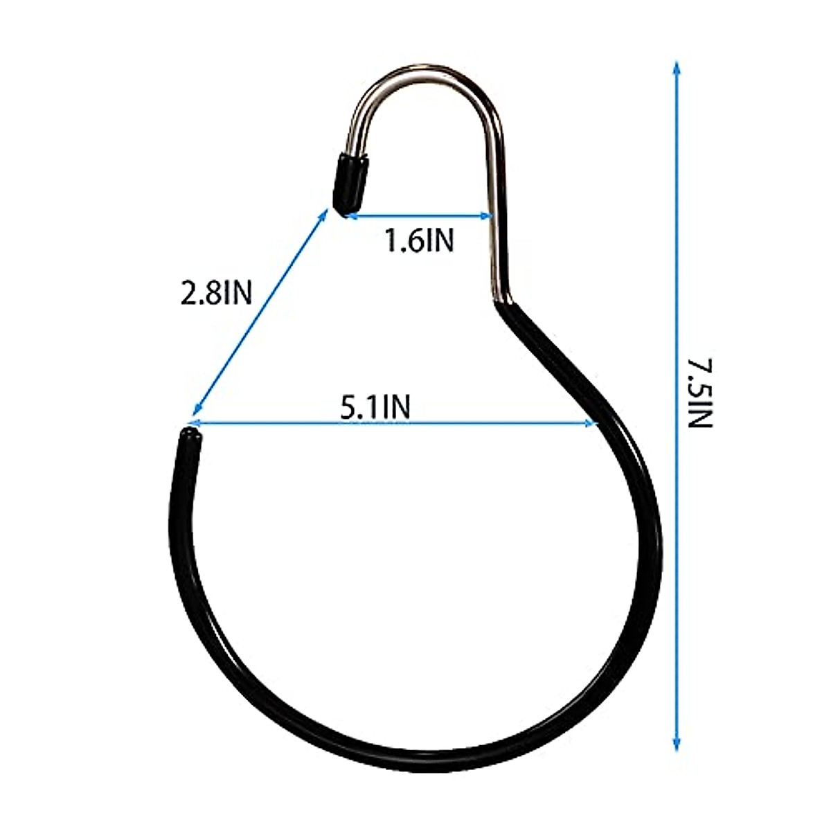 Cedilis 15 Pack Scarf Ring Hangers, Non-Snag Belt Hanger for Closet, Non-Slip Closet Organizer Accessory Holders for Ties Scarves Belts Tank Tops Pashminas, Black