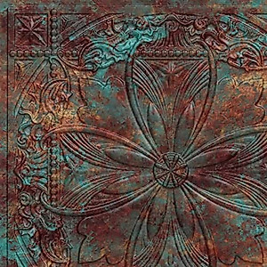 From Plain To Beautiful In Hours 337rp-24x24-25 Helena PVC 2' x 2' Lay-in or Glue-up Ceiling Tile (Covers / 100 sq.ft), Rustic Patina, 25