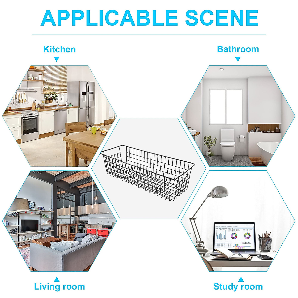 3PCS [Extra Large]Hanging Wire Baskets, Wall Mount Storage Basket, Rustic Toilet Paper Holder for Storage & Organization