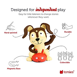 Toniebox Audio Player Starter Set with Playtime Puppy - Listen, Learn, and Play with One Huggable Little Box - Gray