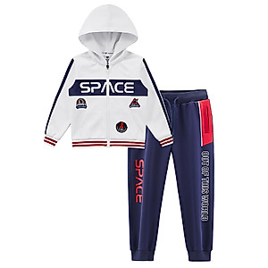 BASICDOT Boys Tracksuit Zip Up Sweat Jacket & Sweatpants Clothing Set 2 Piece Outfits Jogging Set BAS-004-7-8T