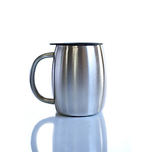 Hogg 14 oz Coffee Mug Tumbler (25 Units), Coffee Tumblers Bulk, Metal Tumblers with Lids and Straws, Stainless Steel Insulated Tumblers Bulk, DIY Tumbler, Silver Mug 14 oz