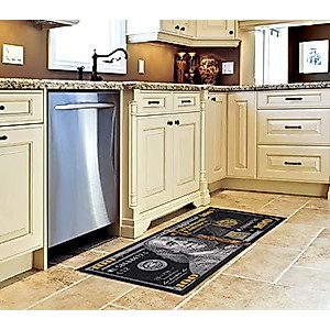 HUAHOO Black Money Rugs 100 Dollar Bill Area Rug Door Mat Runner for Living Room Bedroom Indoor Outdoor Rug 22" x 53"