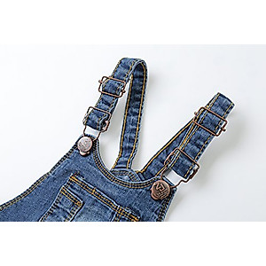 KIDSCOOL SPACE Baby Boy Girl Jean Shorts,Toddler Denim Cute Summer Shortalls,Blue,12-18 Months