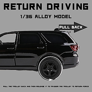 COOLPUR 1/36 Scale Durang Car Model Off-Road Diecast Toy Vehicle Zinc Alloy Metal Pull Back Powered Vehicles Mode for Kids,Adult,Boyfriend Gift(Black)