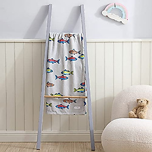 Eddie Bauer Kids - Throw Blanket, Super Soft & Cozy Kids Fleece Bedding, Playful Home Decor (Fish Lake Grey, 50" x 60")