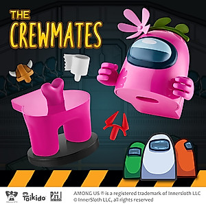 P.M.I. Among Us Action Figure | One of Four 6.7-Inch-Tall Among Us Toys + 5 Hidden Hats & Accessories| Among Us Party Favors and Playable Collectibles | Pink Crewmate Among Us Toy