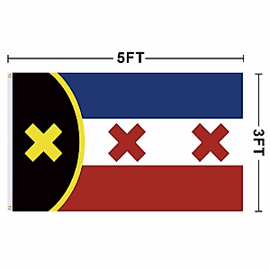 SOULBUTY L’-Manberg Flag Embroidered cross Dream SMP 3x5Ft- l-manberg Flag- Double Printed with Brass Grommets