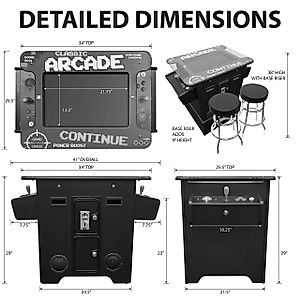 Creative Arcades Full Size Commercial Grade Cocktail Arcade Machine | 412 Games | 26" LCD Screen | 9" Riser | Square Glass Top | 2 Sanwa Joysticks | Trackball | 2 Stools Included | 3 Year Warranty