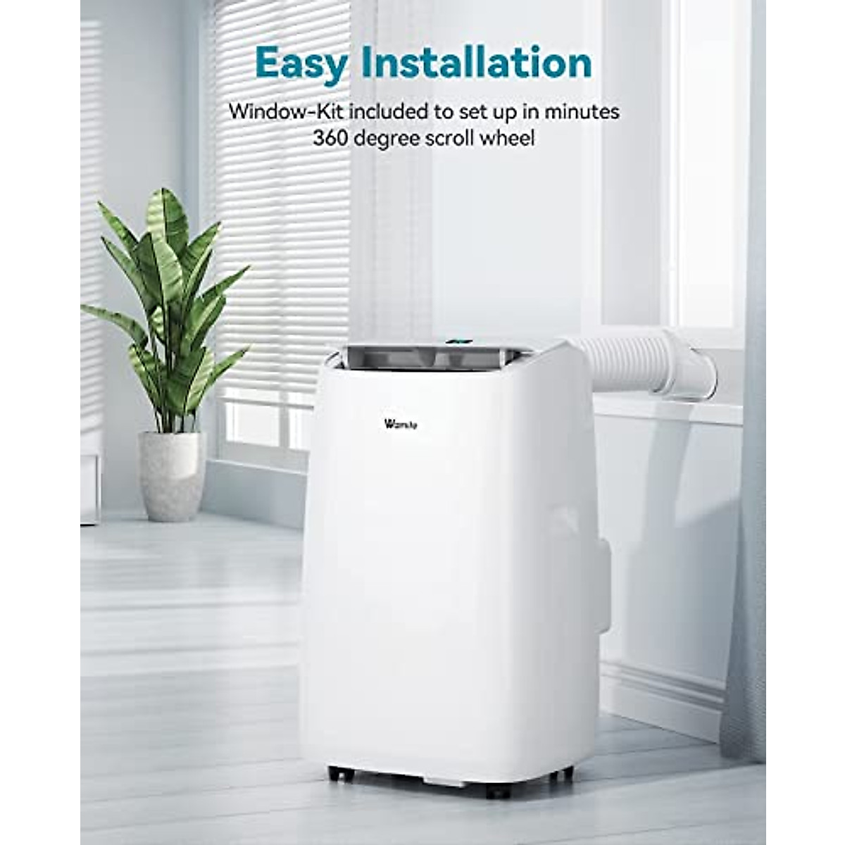 Wamife 12000 BTU Portable Air Conditioner, Smart Indoor Air Conditioner Voice Control with Alexa & Google Home, Cools Up to 700 Sq.Ft. Portable AC Unit with Remote Control, Window Kit
