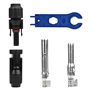 cenyb Solar Panel Cable Connectors 30A,DC1000V IP67 Waterproof with 2 Spanners (10Pairs 12-14AWG)