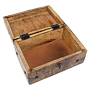 Nautical Cove Wooden Treasure Chest Keepsake Box (Medium)