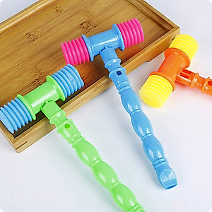 NUOBESTY 12pcs Hammer Pounding Toy Plastic Gavel Squeaky Toy Carnival Hammer with Whistle Music Sound Toys for Birthday April Fools Day Jokes Party Supplies