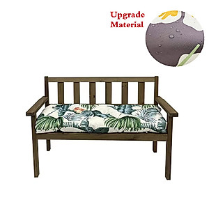 MUVLUS Indoor/Outdoor Bench Cushion,Non-Slip Swing Seat Cushions,Thicken Patio Loveseat Bench Pad for Garden Furniture Patio Lounger Bench,51"x19.7" (Leaf)