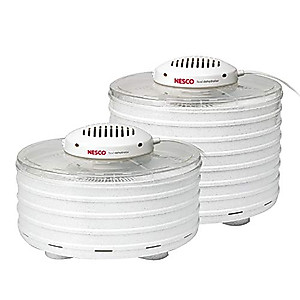 NESCO FD-37 Food Dehydrator, For Snacks, Fruit, Beef Jerky,White/Clear, 4 Trays