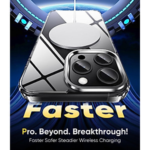 SUCGLES for iPhone 15 Pro Max Case with MagSafe [Ultra Strong Magnetic] [12FT Military Drop Protection] [Shockproof Bumper] Slim Thin Mag Safe Promax Phone Cover for Apple 15pro Max (Clear/Magnet)