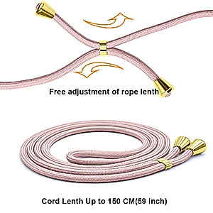 YESPURE Crossbody Case for Google Pixel 7 Clear Soft TPU Anti-Yellowing Anti-Scratch Shockproof Protective Phone Cover Case with Adjustable Lanyard Neck Strap for Women Girls - Rose Gold