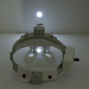EustomA 5W LED Head Light Spotlight Headband 3.5X Binocular Loupes Optic Glass with Working Distance 280-380mm Spot Adjustable DY-106