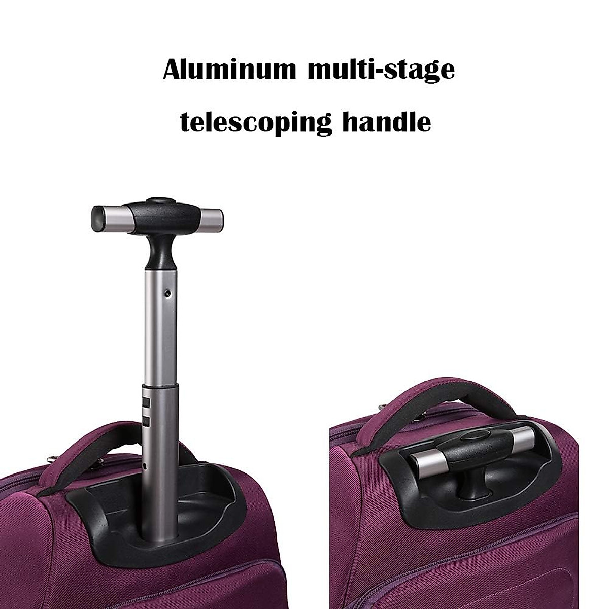 HollyHOME 19 inches Wheeled Rolling Backpack for Men and Women Business Laptop Travel Bag, Upgrade Purple