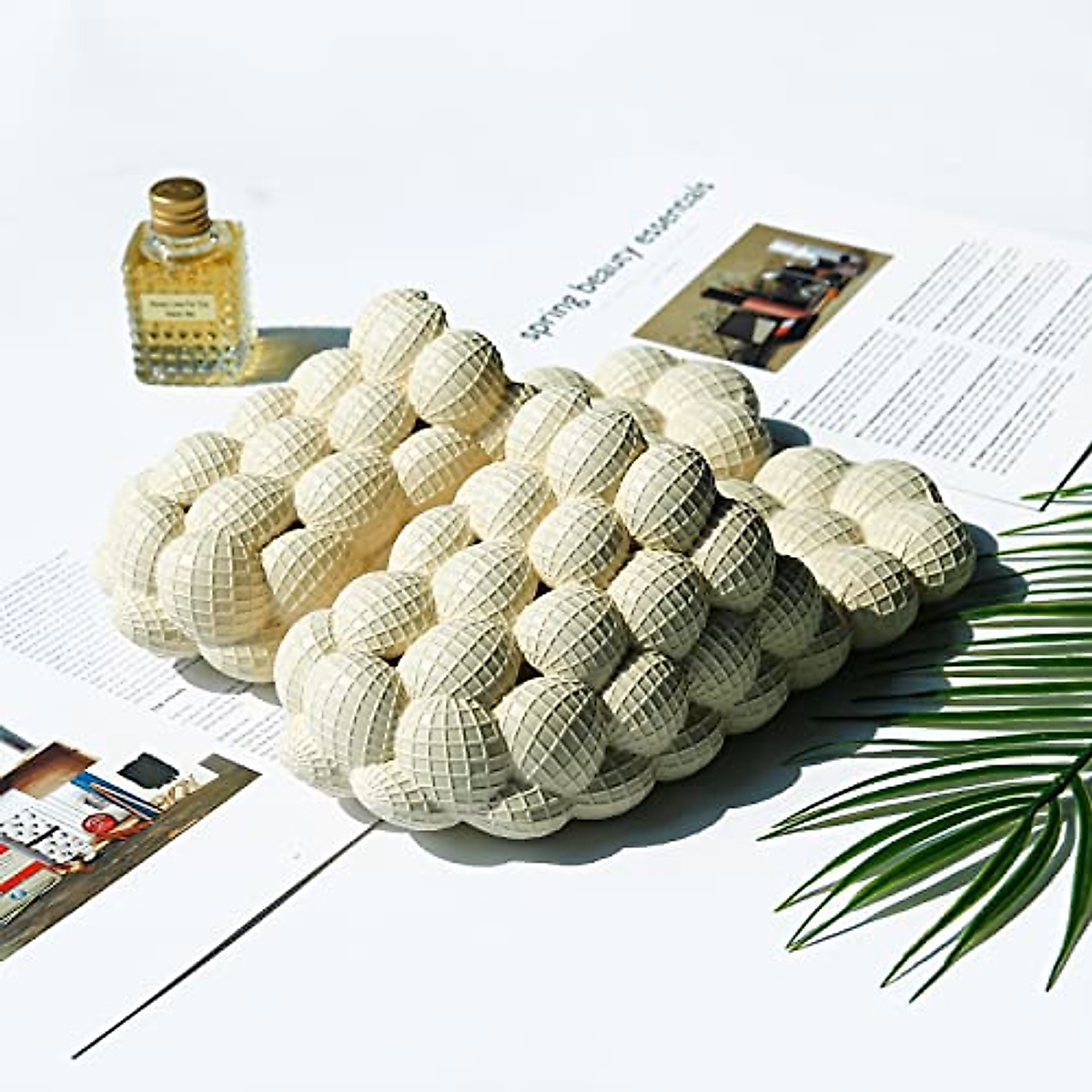 ADOENMER Funny Lychee Bubble Slippers Home Massage Sandals Bedroom Shower Slippers Beach Slides for Men Women Super Soft House Slippers Foot Massager Slippers (5-6, Beige, numeric_5)