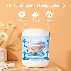 Portable Washing Machine, Ozone & Blue Light Deep Clean Mini Washing Machine, Smart Timer Control Washer Machine, Portable Washer for Socks and Tiny Things