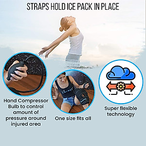 The Coldest Knee Ice Pack with Air Compression - Reusable Ice Packs Wrap for Targeted Cold Therapy - Knee Compression Sleeve for Knee Pain, Injury Recovery, Sprains, Swelling, & More