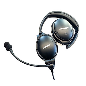 Crystal Mic Pro Lightning with TSOd Intricon Microphone. Compatible with BoseQC45 Noise Cancelling Headphones. Transforms Your Headphone into ANR Aviation Headset.