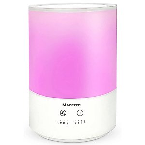 Dehumidifier for Home, Portable Small Bedroom Bathroom Basement Closet Garage RV Office, Auto Shut Off 7 Colorful LED & Two Working Modes Ultra Quiet, White