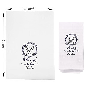 NEGIGA Just A Girl Who Loves Chihuahua Dish Cloths Towels 24x16 Inch,Floral Chihuahua Sketch Decor Decorative Dish Hand Towels for Kitchen Bathroom,Dog Lover Girls Gifts,Chihuahua Mom Gifts