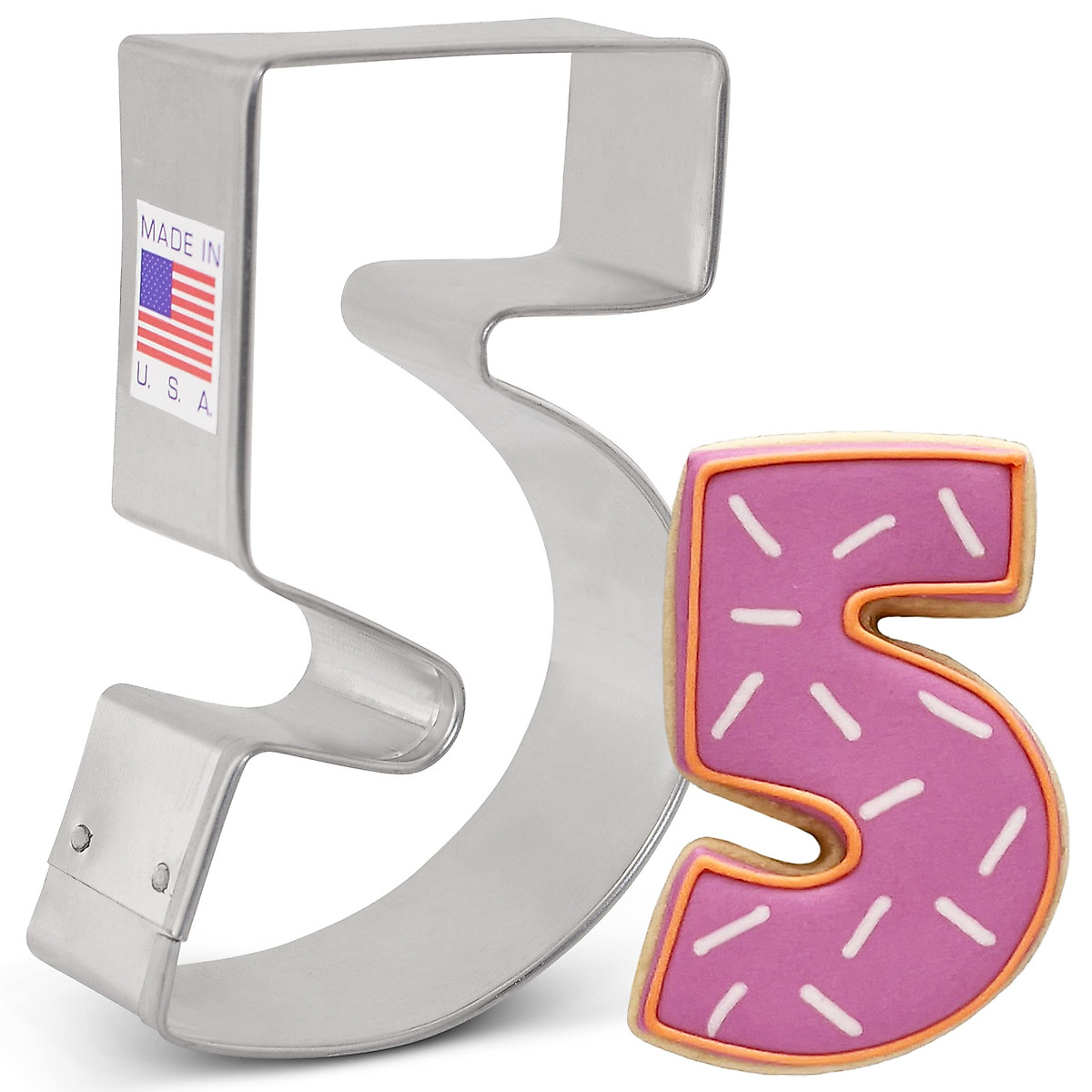 Number Five / #5 Cookie Cutter, 3.25" Made in USA by Ann Clark