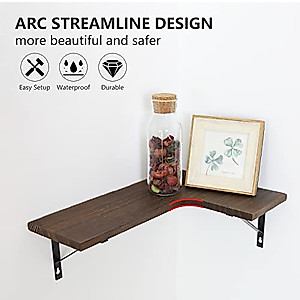 Corner Floating Shelves Set of 4, Rustic Corner Shelf Wall Mounted Organizer Displays Storage Rack, Wood Wall Shelf for Bedroom Kitchen Living Room Bathroom Office