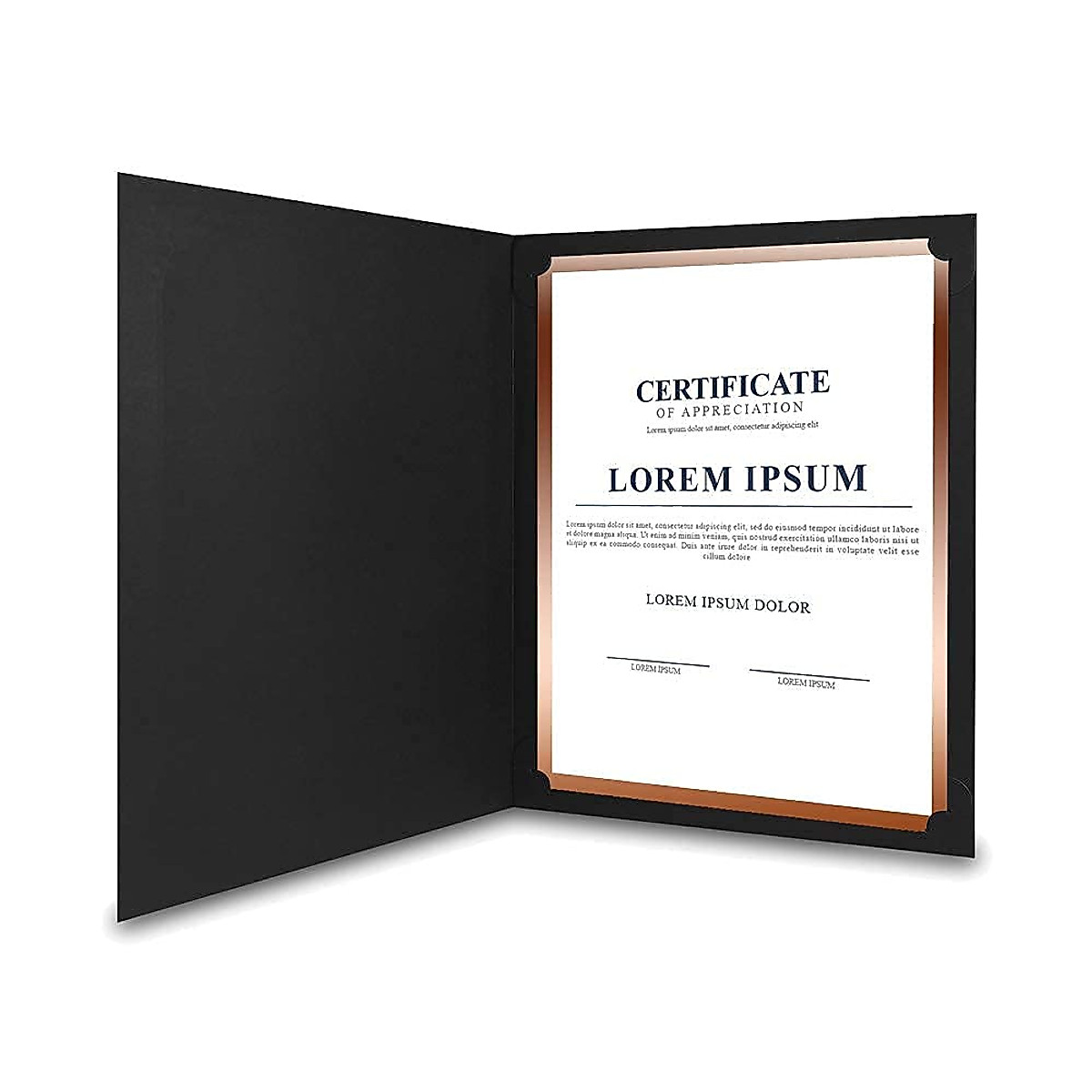 SUNEE Certificate Holders(Black, 30 Packs), Diploma Covers Gold Foil Border, for Letter Size 8.5x11 Certificates, Cardstock, Document Papers