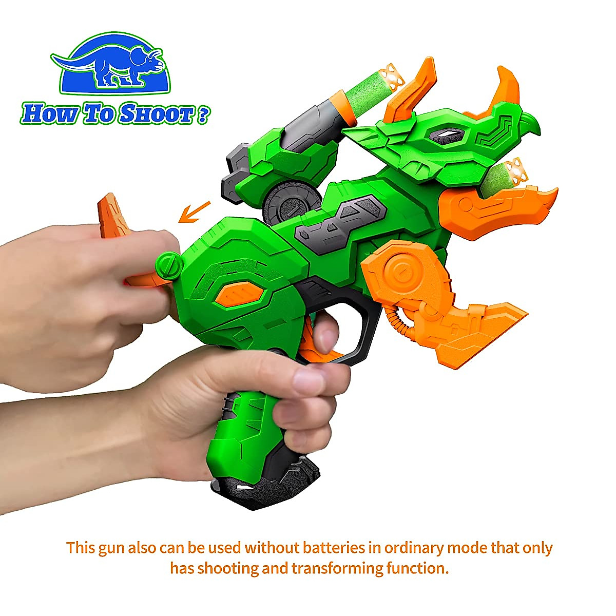 2 Pack Dinosaur Blaster Guns for Nerf Valentines Day Gifts for Kids with 20 Foam Bullets Darts for Toddler Birthday Gifts for 4,5,6,7,8 Years Old Kids