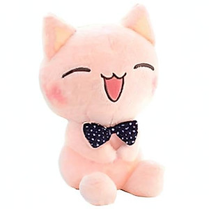 ECTY Cat Plush Cute Plushies, Pink Cat Plushie, Cat Stuffed Animals, Kawaii Plush Toys for Kids - 11 inch