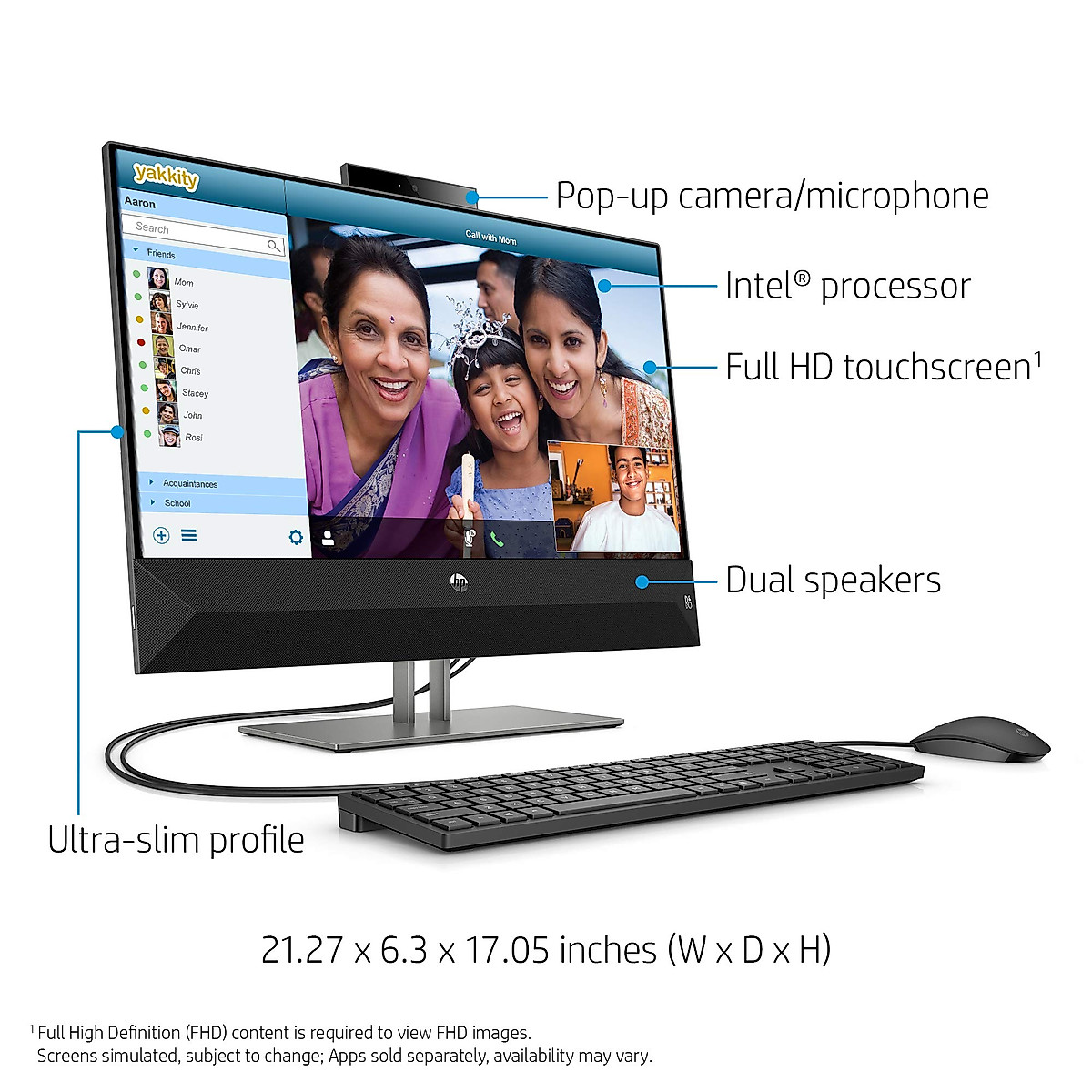 HP 4NN56AA#ABA Pavilion 24-Inch All-in-One Computer, Intel Core i5-9400T, 12 GB RAM, 512 GB Solid State Drive, Windows 10 (24-Xa0032, Black)