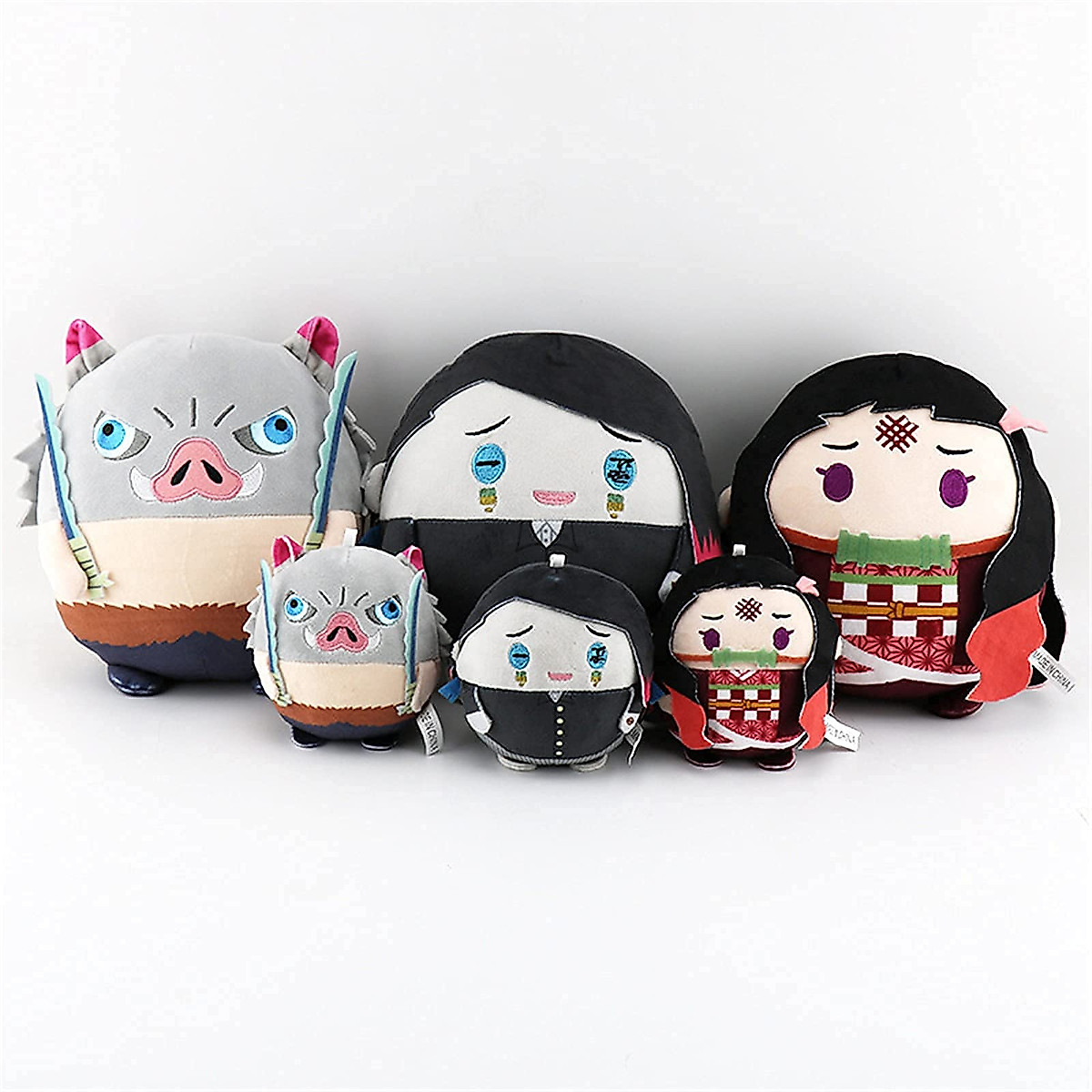 ZIFUNMUR Anime Plush Doll Toy Tanjirou Nezuko Stuffed Plushie Figures Keychain Decoration Kids Gifts Halloween Cosplay Props (Hashibira Inosuke, 10cm /3.94inch)