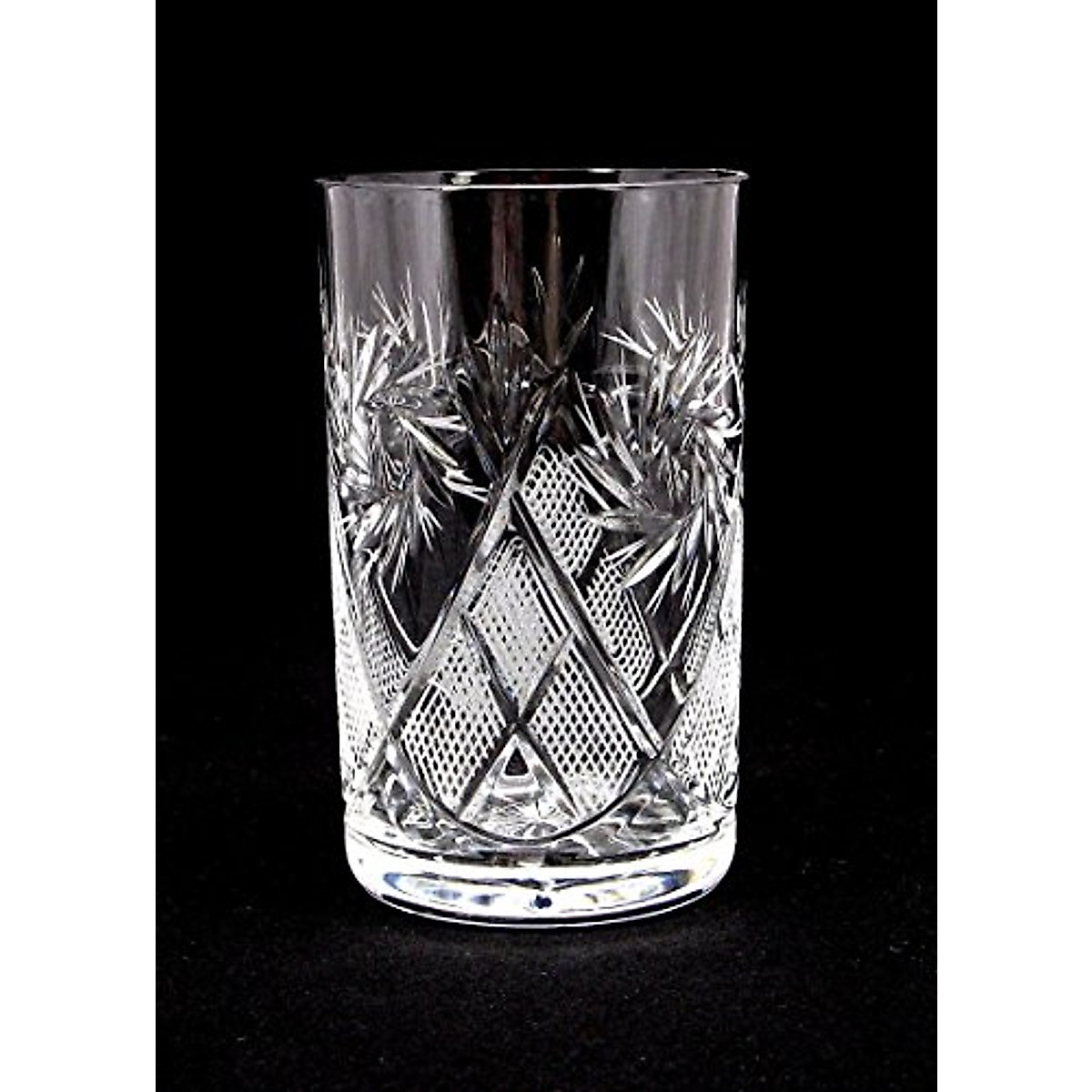 World Gifts Cut Crystal Drinking Glass for Hot/Cold Beverage Fits Russian Metal Glass Holder Podstakannik - USSR Soviet Glassware - 8.5 oz
