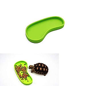 LSTCPGLAI 2 Pieces Tortoise Water Dish Reptile Water Dish Used for Tortoise Corn Snake Crawl Pet Eating and Drinking(Green)