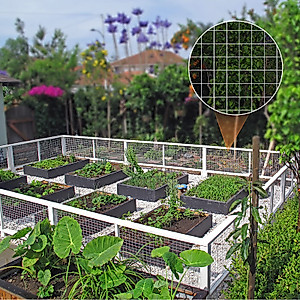 KANERS Black PVC Vinyl Coated Wire Mesh Hardware Cloth 1/2 in 48”x50’ 19 Gauge, Welded Wire Fencing Chicken Wire Mesh Roll Cage Wire Netting