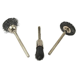 Forney 60241 Wire Bristle Brush Set, 1/8-Inch Shank, 3-Piece