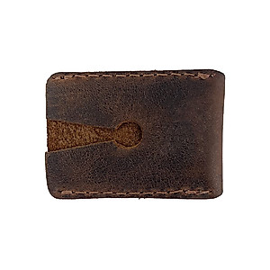 Hide & Drink, Leather Double Edge Safety Razor Head Protective Sheath, Shaving Travel Cover Handmade (Bourbon Brown)