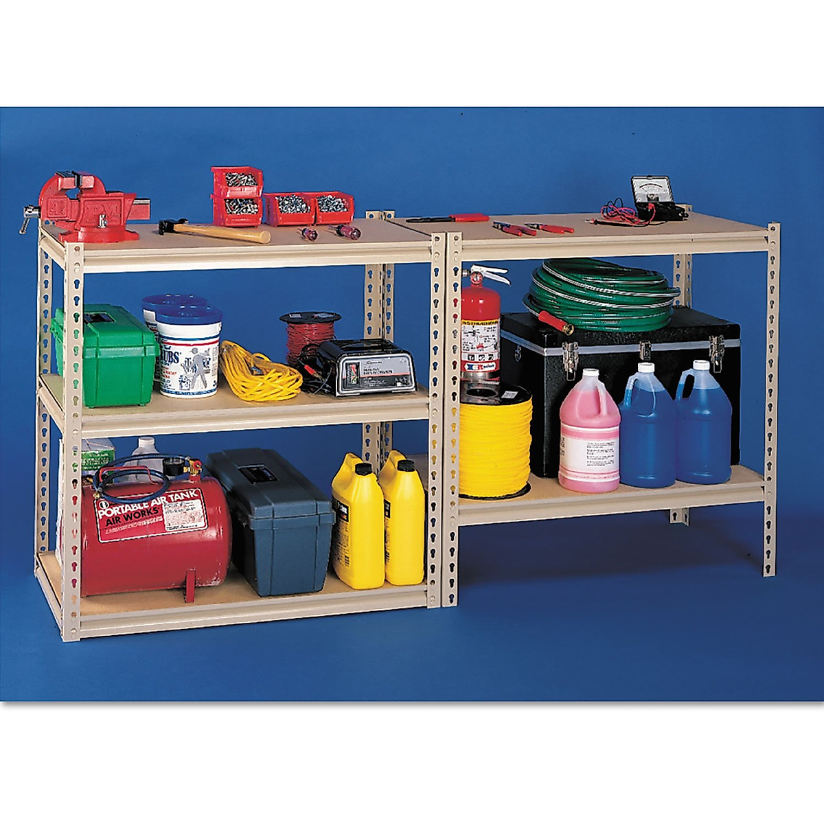 Tennsco Corporation Industrial Grade Stur-D-Stor Shelving Package, 5 Shelves, 36" Width x 18" Length x 72" Height, Sand